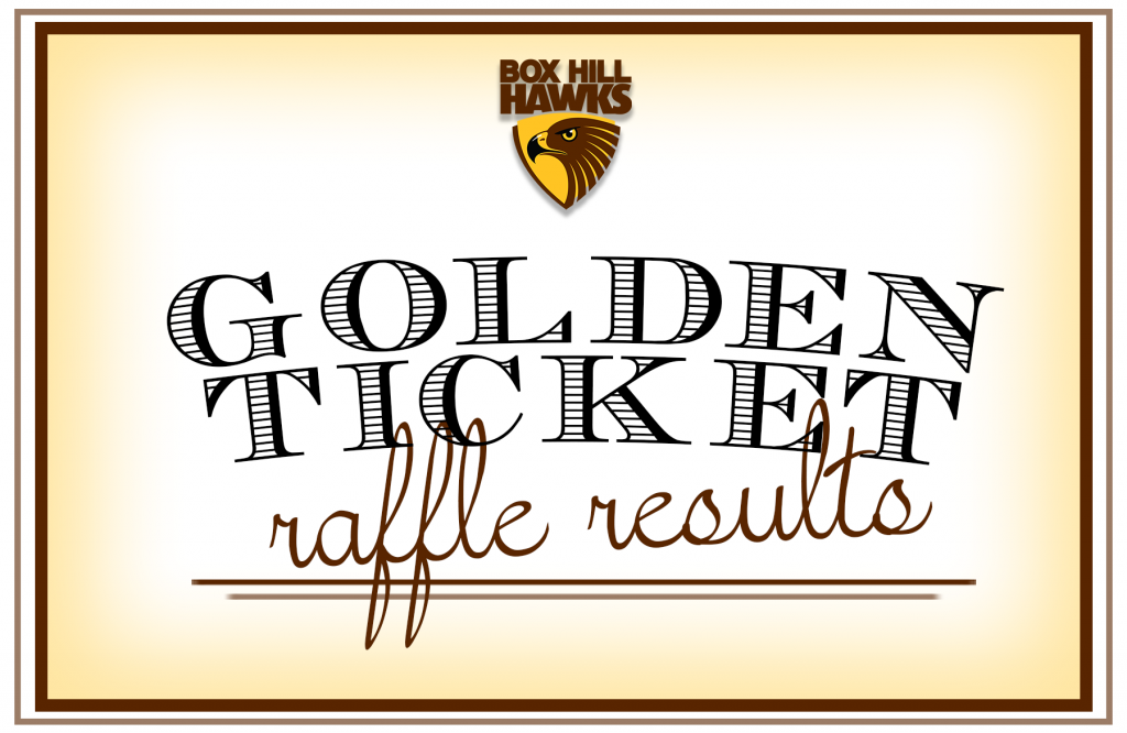 Golden Ticket Raffle Results - Box Hill Hawks